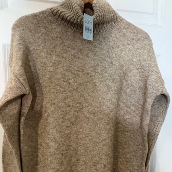 LOFT | Sweaters | Cozy Beige Turtleneck Sweater With A Timeless Relaxed ...